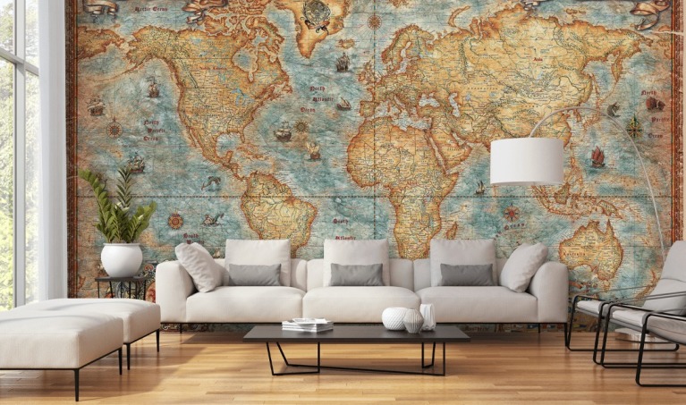Vintage American Map Wallpaper