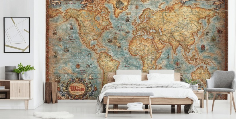 Vintage Map Wallpaper & Antique Map Wall Murals | Wallsauce US