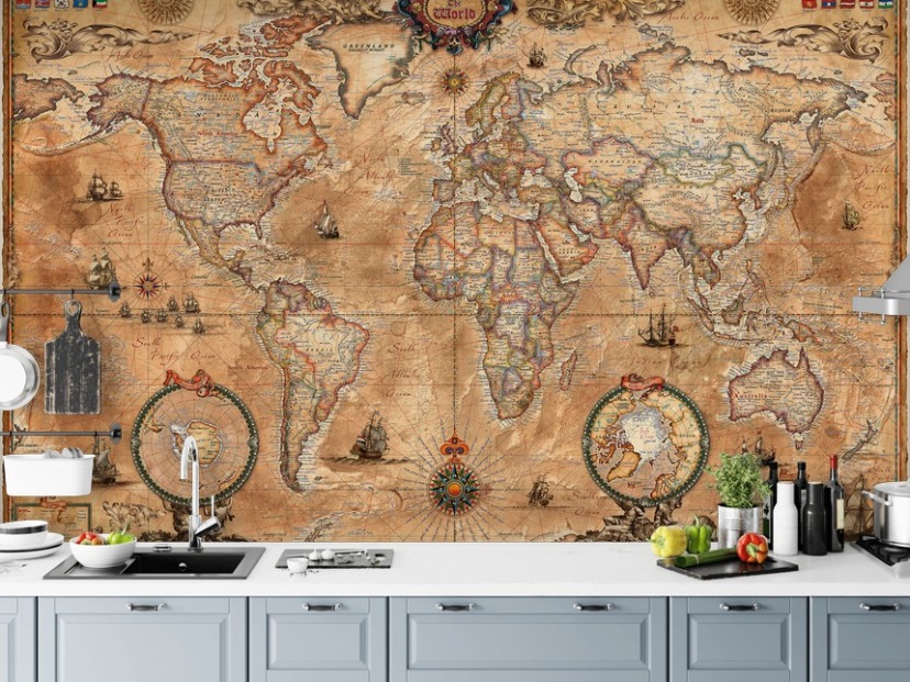 Vintage Map Wallpaper & Antique Map Wall Murals | Wallsauce US