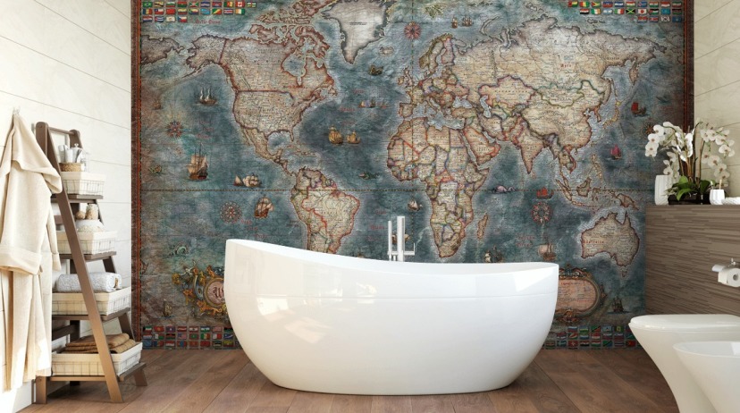 Vintage Map Wallpaper & Antique Map Wall Murals | Wallsauce US