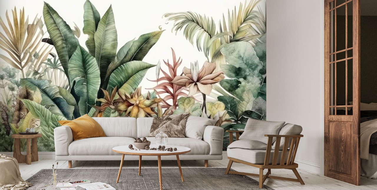 Tropical Plants Wallpaper Mural | Wallsauce US