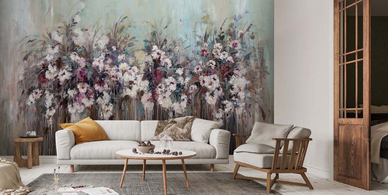 Floral Crop Mural By Rebeca Lopez Gonzalez | Wallsauce US