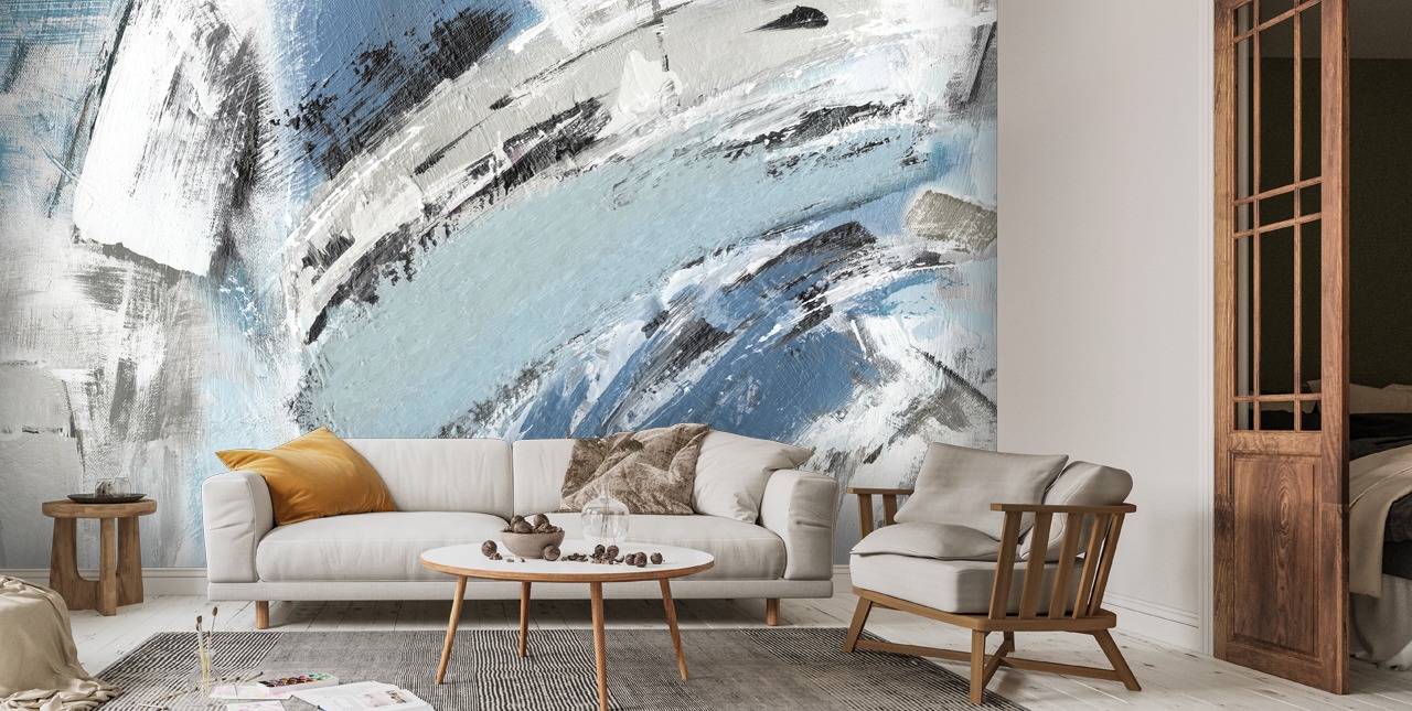 Blue Mykonos Mural By Judith Shapiro | Wallsauce US