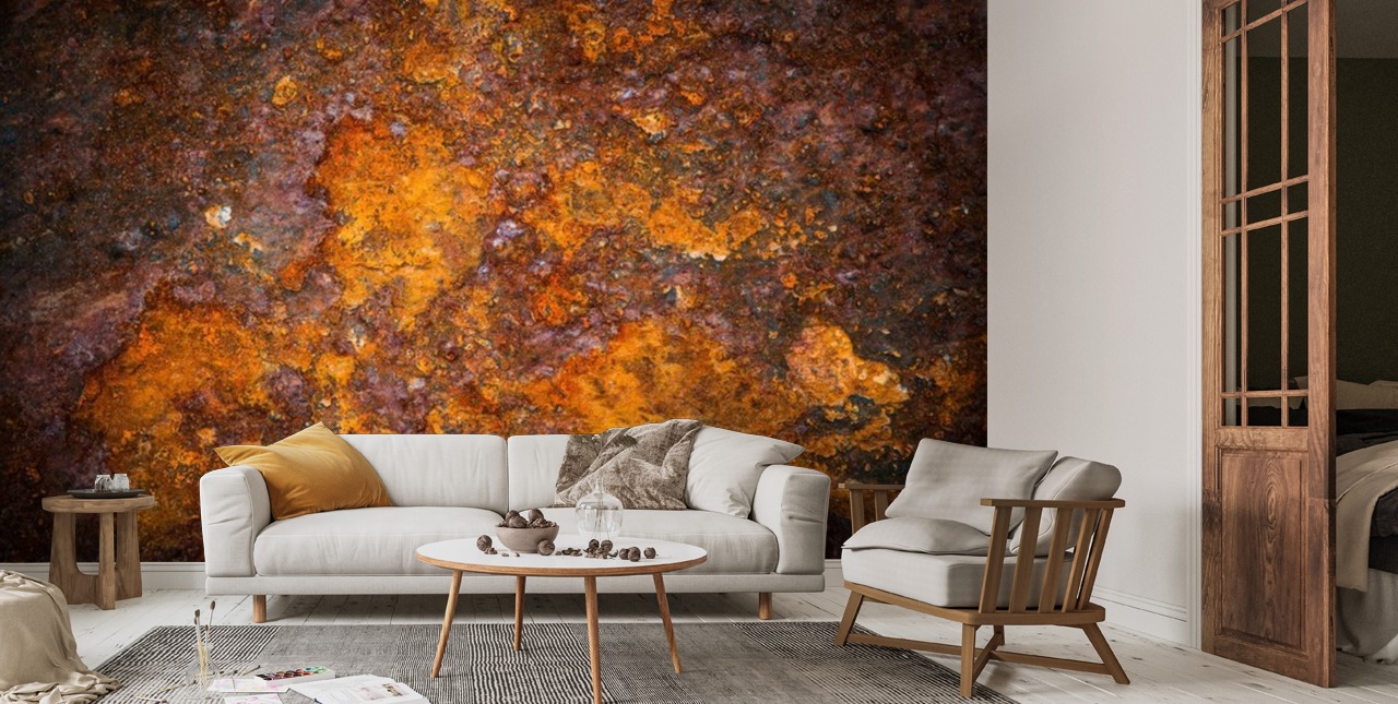Orange Rust Effect Wall Mural | Wallsauce US