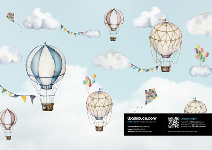 Balloon Bonanza Wallpaper Mural By Oliver Robins | Wallsauce US