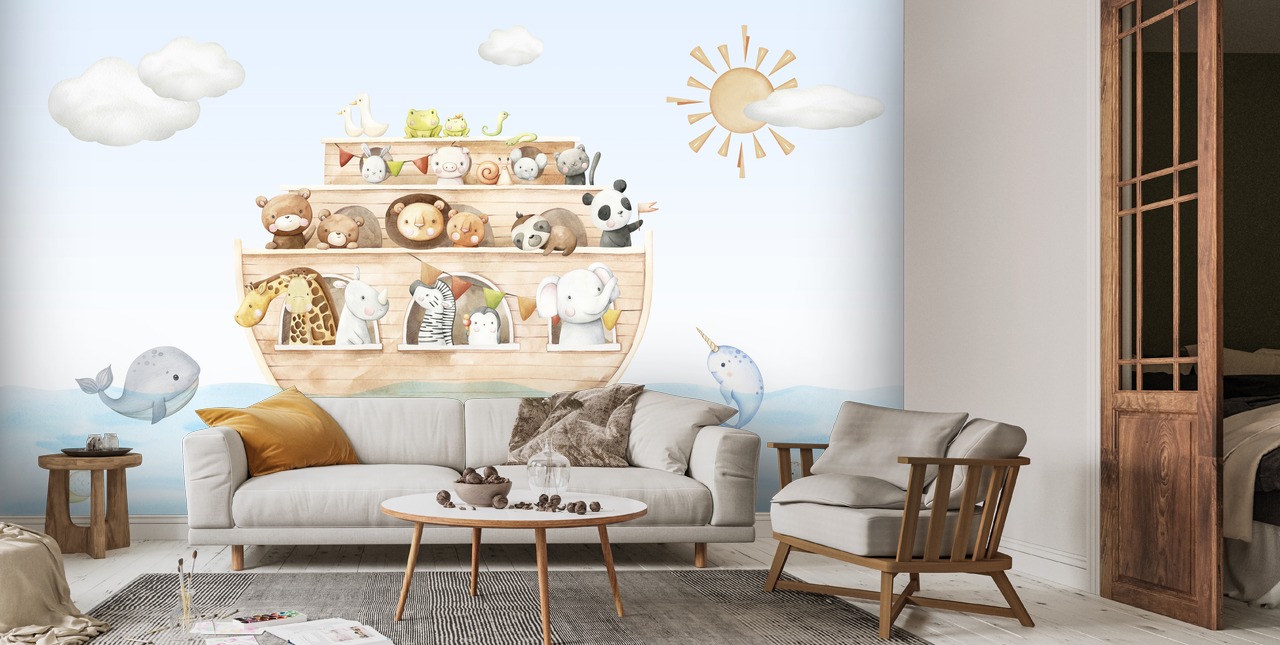 Noah’s Journey Wallpaper Mural By Oliver Robins | Wallsauce UK
