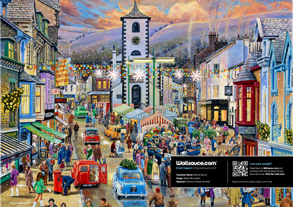 Keswick Christmas Market Mural By Trevor Mitchell | Wallsauce UK