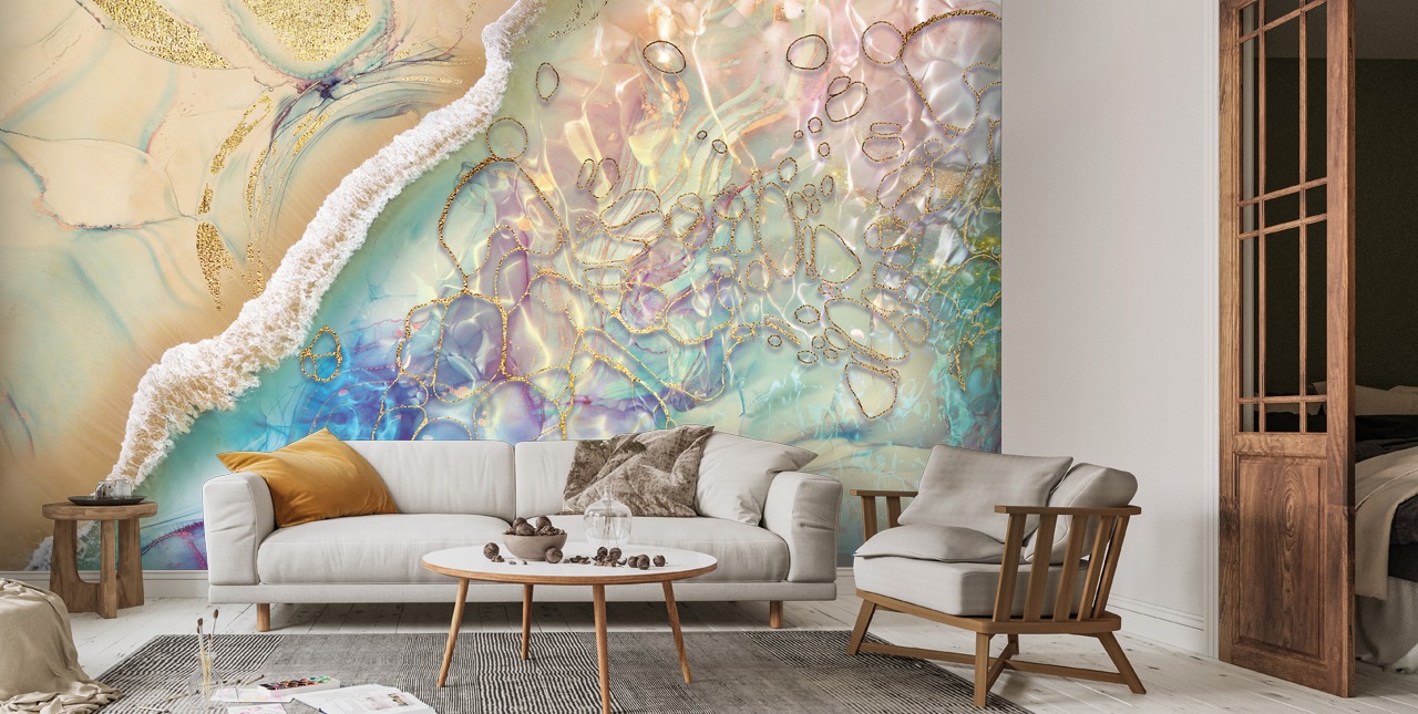 Pebble Ripples Mural By Lara Skinner | Wallsauce UK