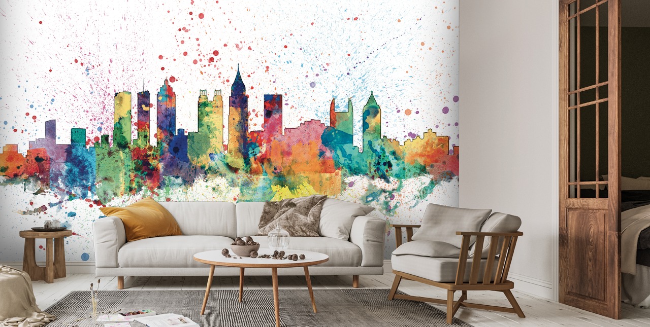 Atlanta Georgia Skyline Wall Mural | Wallsauce US