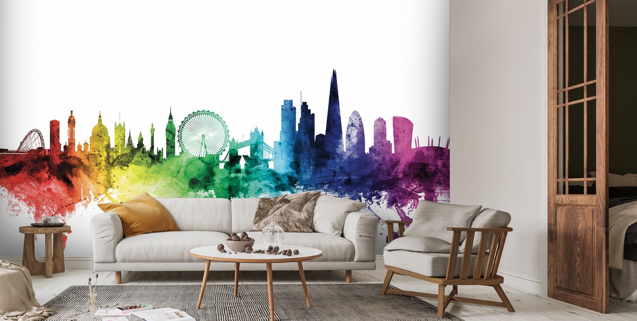 Mural del horizonte de Londres, Inglaterra, de Michael Tompsett ...
