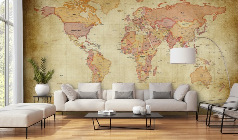 Vintage Map Wallpaper & Antique Map Wall Murals | Wallsauce UK