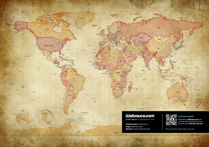 Map Of The World II Mural By Michael Tompsett | Wallsauce US