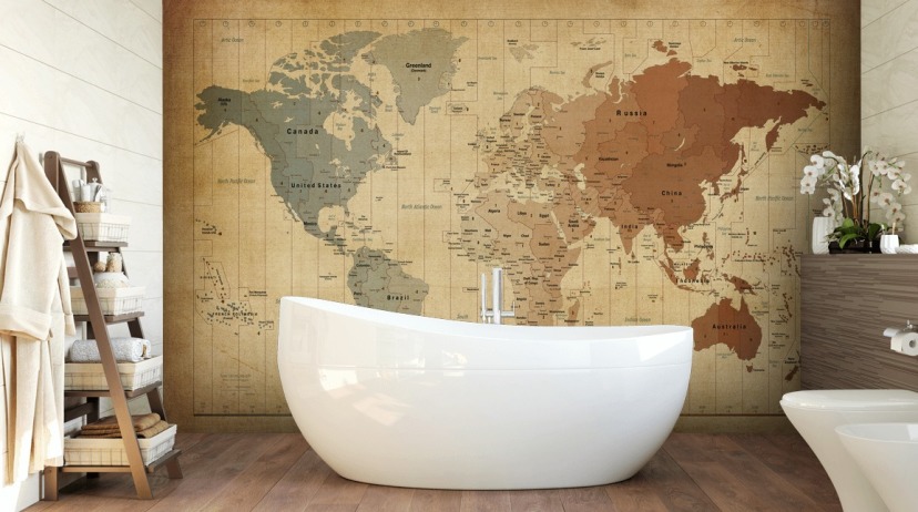 Vintage Map Wallpaper & Antique Map Wall Murals | Wallsauce US