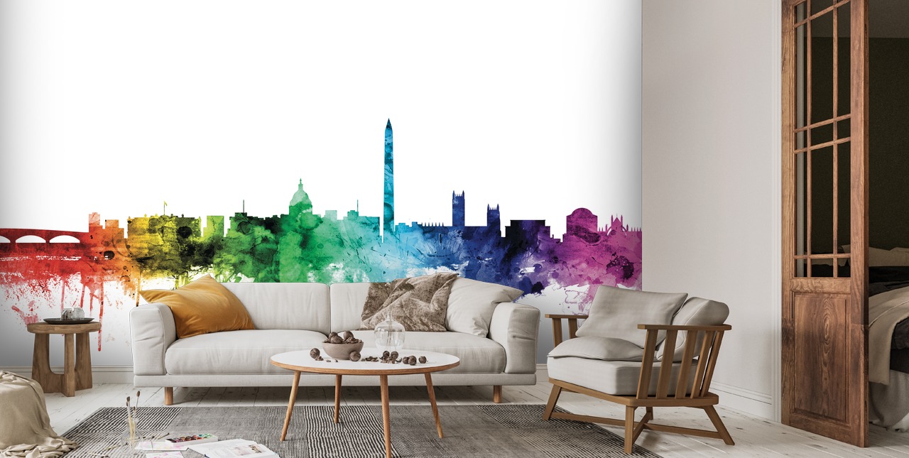 Washington D.C. Skyline Mural By Michael Tompsett | Wallsauce US