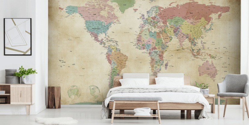 Vintage Map Wallpaper & Antique Map Wall Murals | Wallsauce US