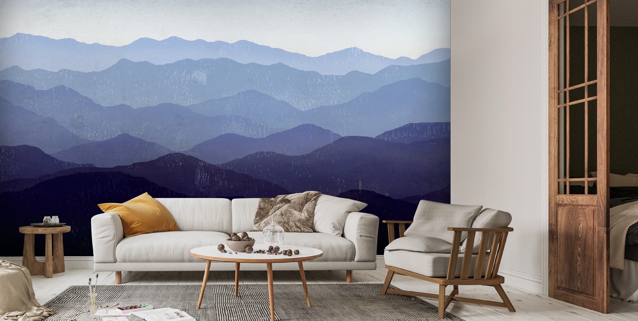 Purple Mountains Wall Mural | Wallsauce US