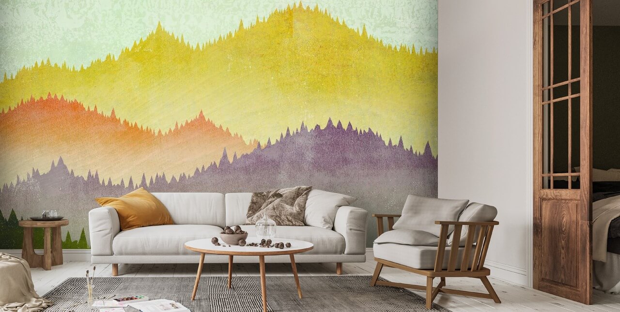 Mountain View Wall Mural | Wallsauce UK