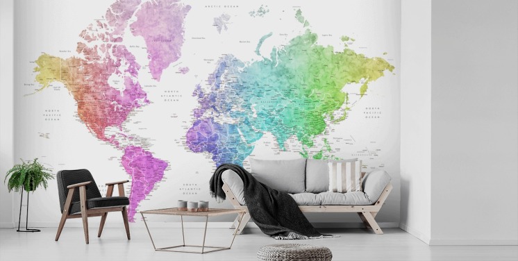 Multicoloured Wallpaper Murals | Wallsauce US
