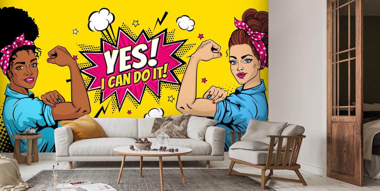I Can Do It Pop Art Wallpaper Mural | Wallsauce UK