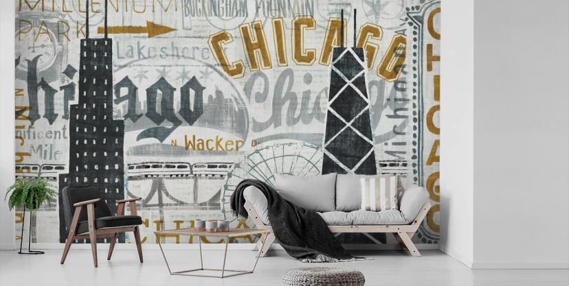 Chicago Tapeten und Wandmalereien | Wallsauce DE