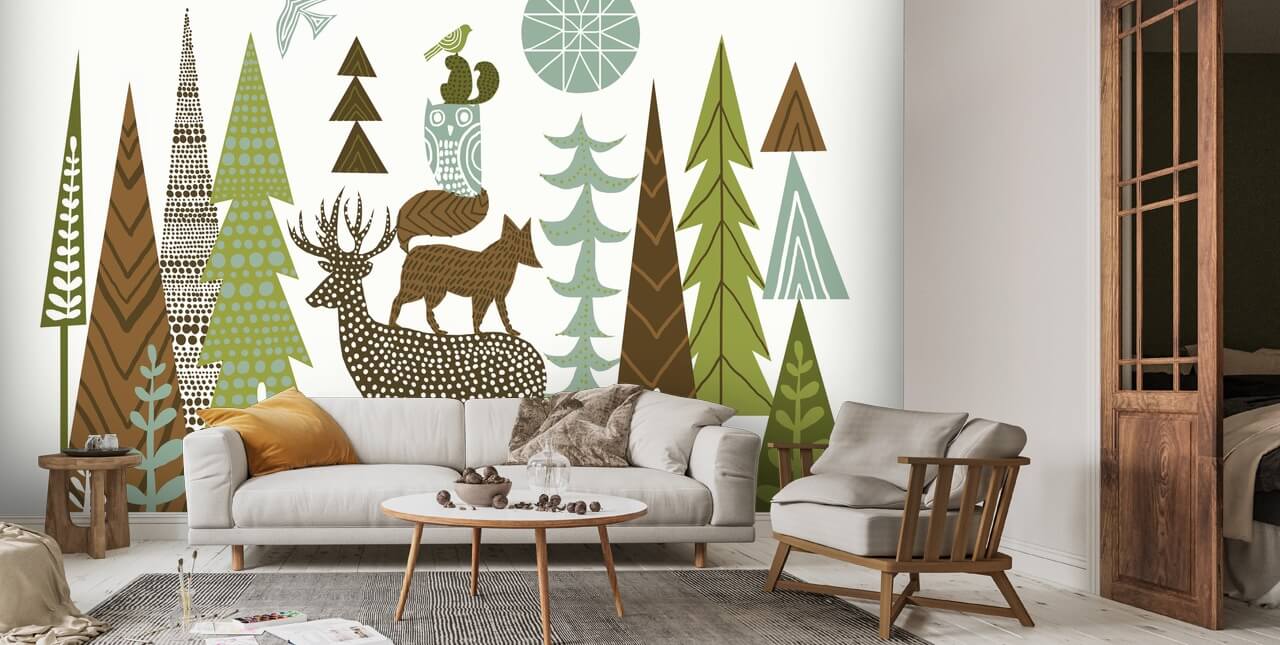 Papier peint Forest Folklore Vert | Wallsauce FR