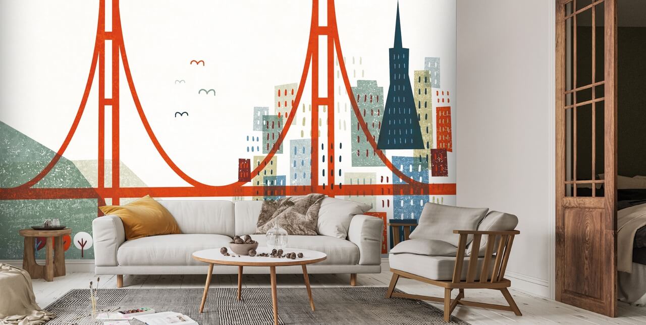 Murais coloridos da parede de São Francisco | Wallsauce PT