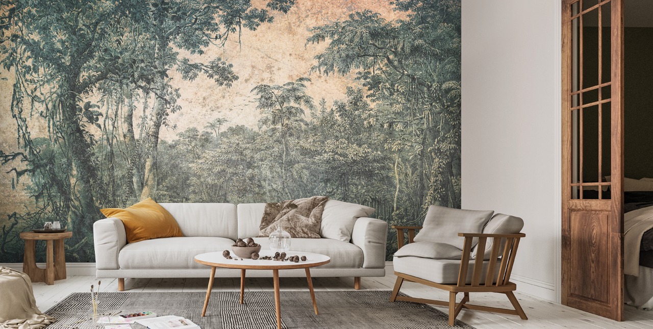 Tapeten-Wandbild „Wald in der Sonne“ | Wallsauce DE
