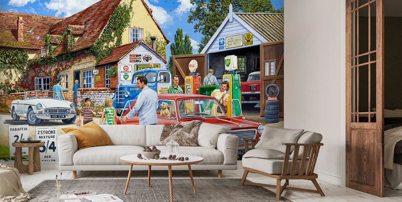 Filling Up Wall Mural by Trevor Mitchell | Wallsauce US