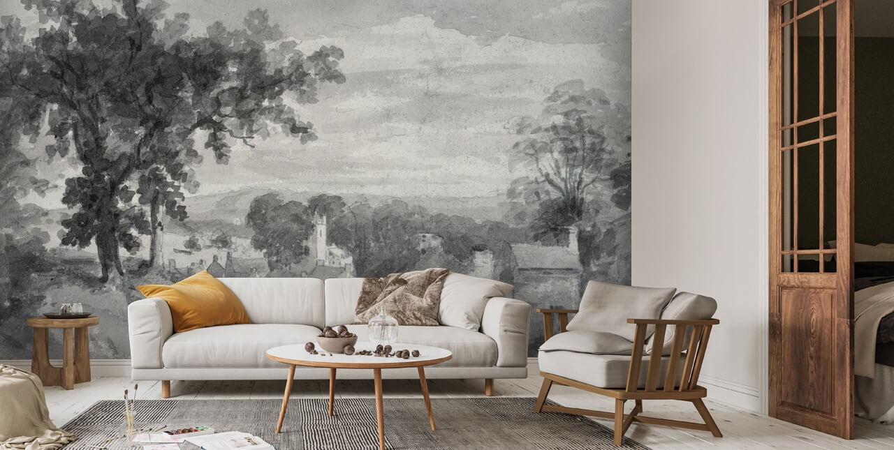 Constable's Village of Edensor Wallpaper Mural | Wallsauce NZ