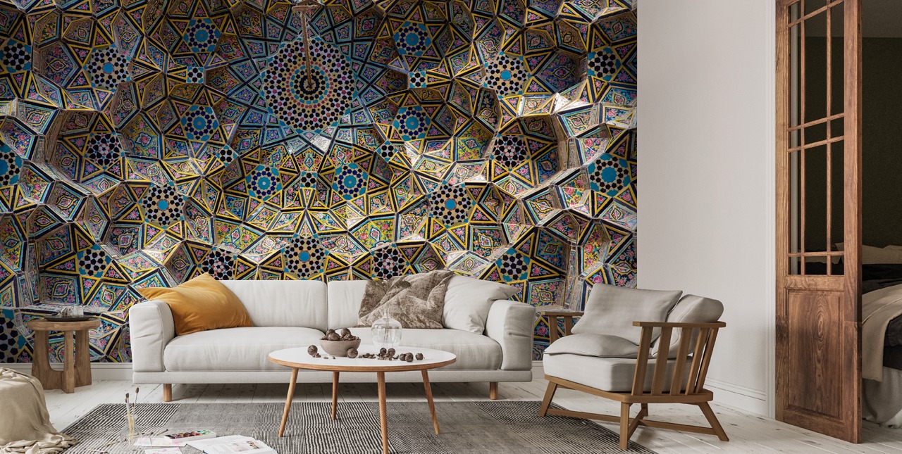 Muqarnas Ceiling in Nasir al-Mulk Mosque Shiraz Iran | Wallsauce US