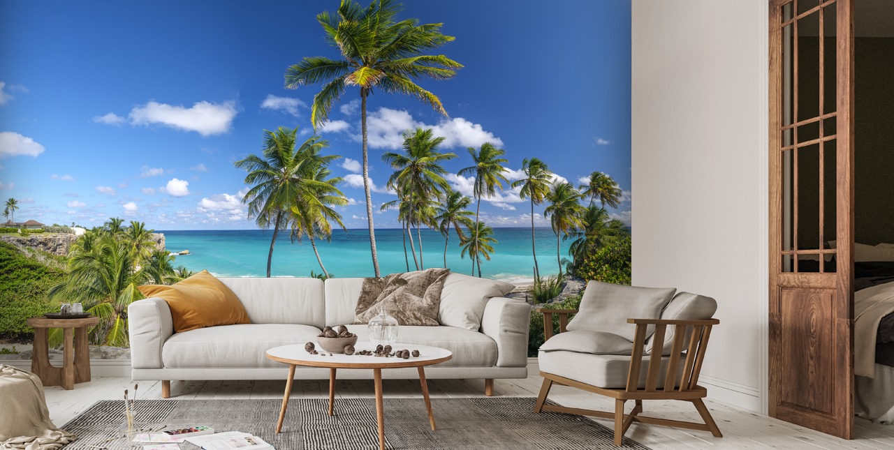 Barbados Beach View Mural By Assaf Frank | Wallsauce UK