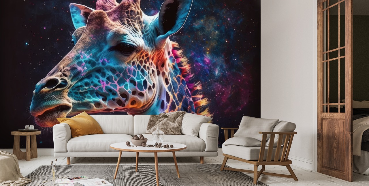 Generative AI - SpaceAnimals 053 A digital painting of a vivid color ...