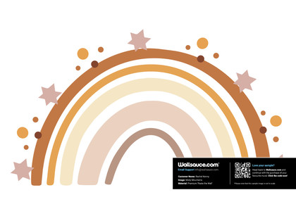 Neutral Boho Rainbow Wallpaper Mural | Wallsauce US