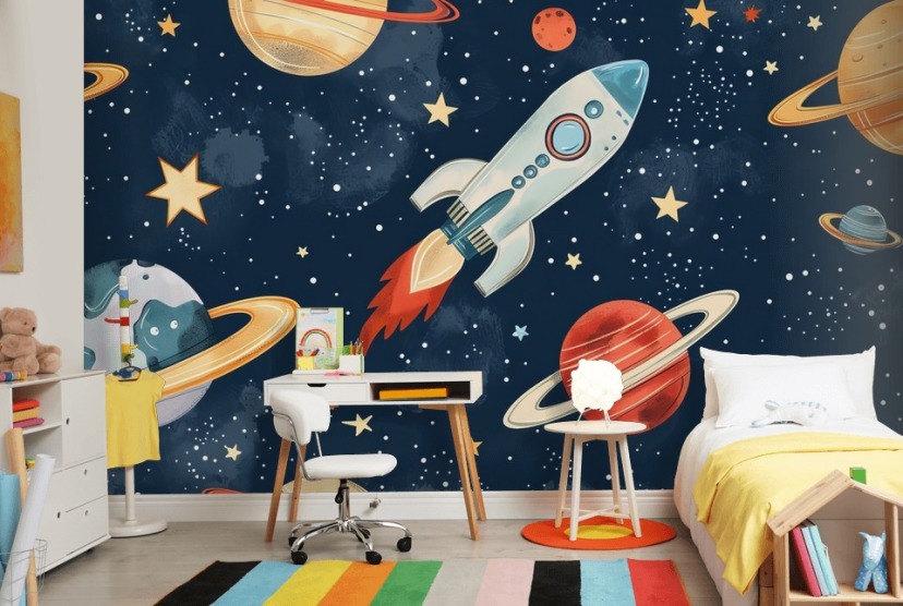 Childrens Space Wallpaper & Rocket Murals | Wallsauce UK