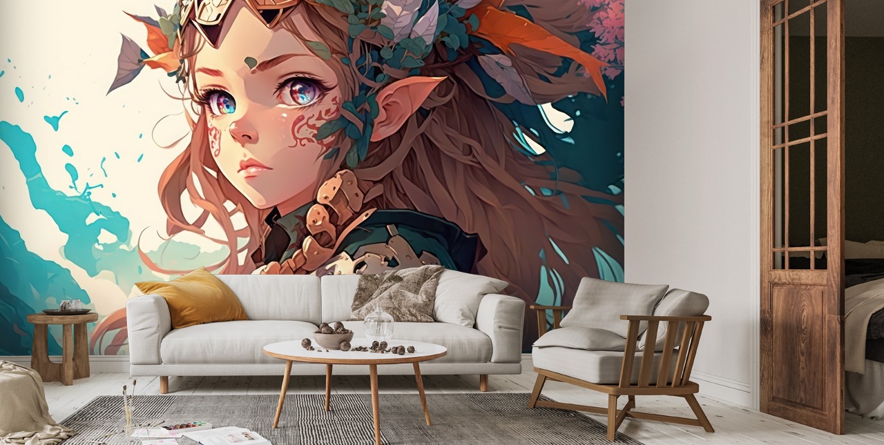 Anime Elf Warrior Wall Mural | Wallsauce CA