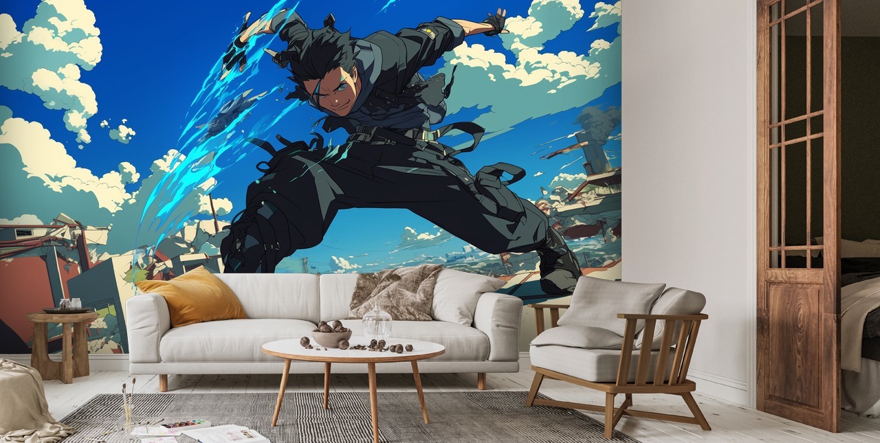 Anime Fighter väggmålning | Wallsauce SE