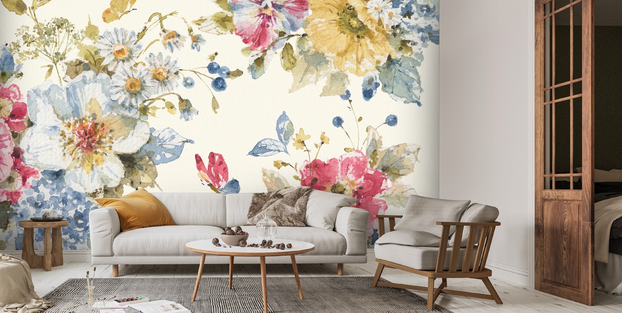 Summer Garden Wall Mural By Lisa Audit | Wallsauce US