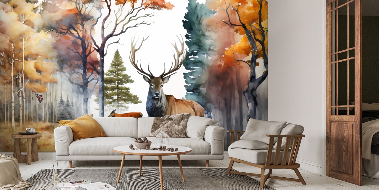 Tapeten-Wandbild „Familie im Wald“ | Wallsauce DE