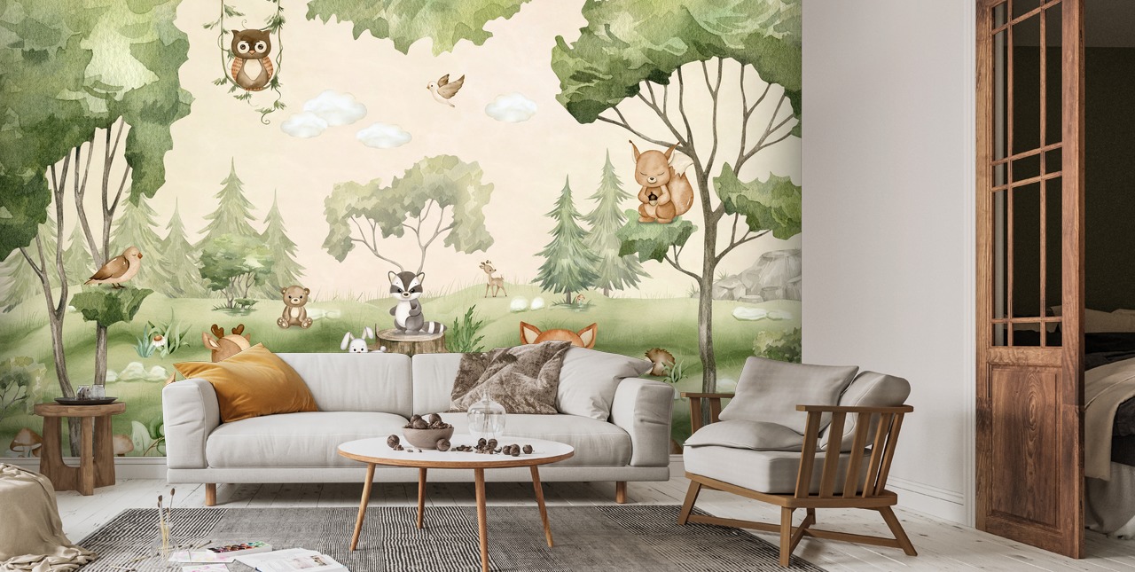 Woodland Joy Wall Mural By Oliver Robins | Wallsauce US