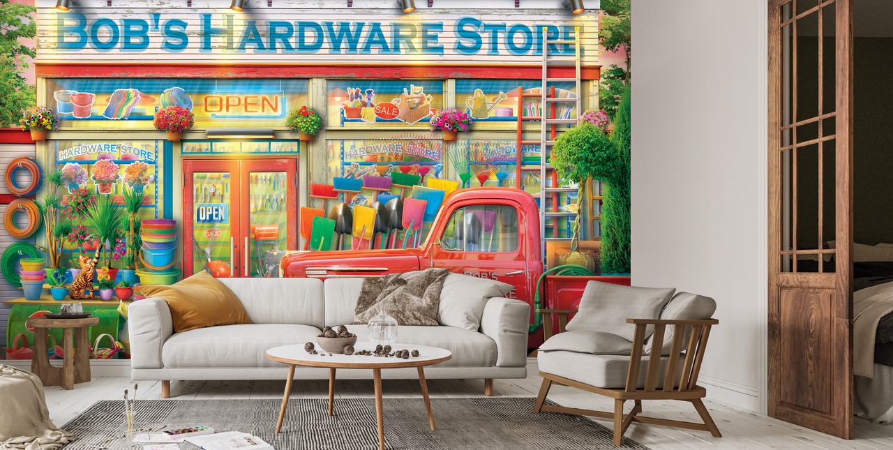 Bob's Hardware Shop Wallpaper Mural | Wallsauce CA