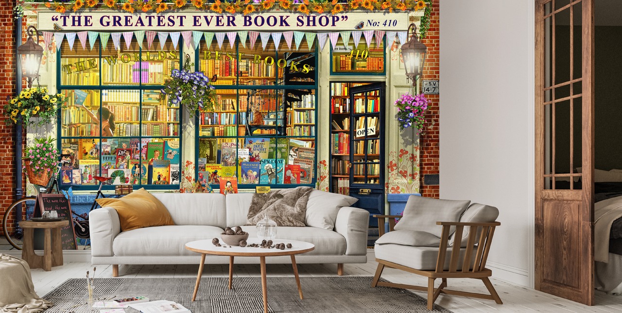 Greatest Bookshop II Wallpaper Mural | Wallsauce US