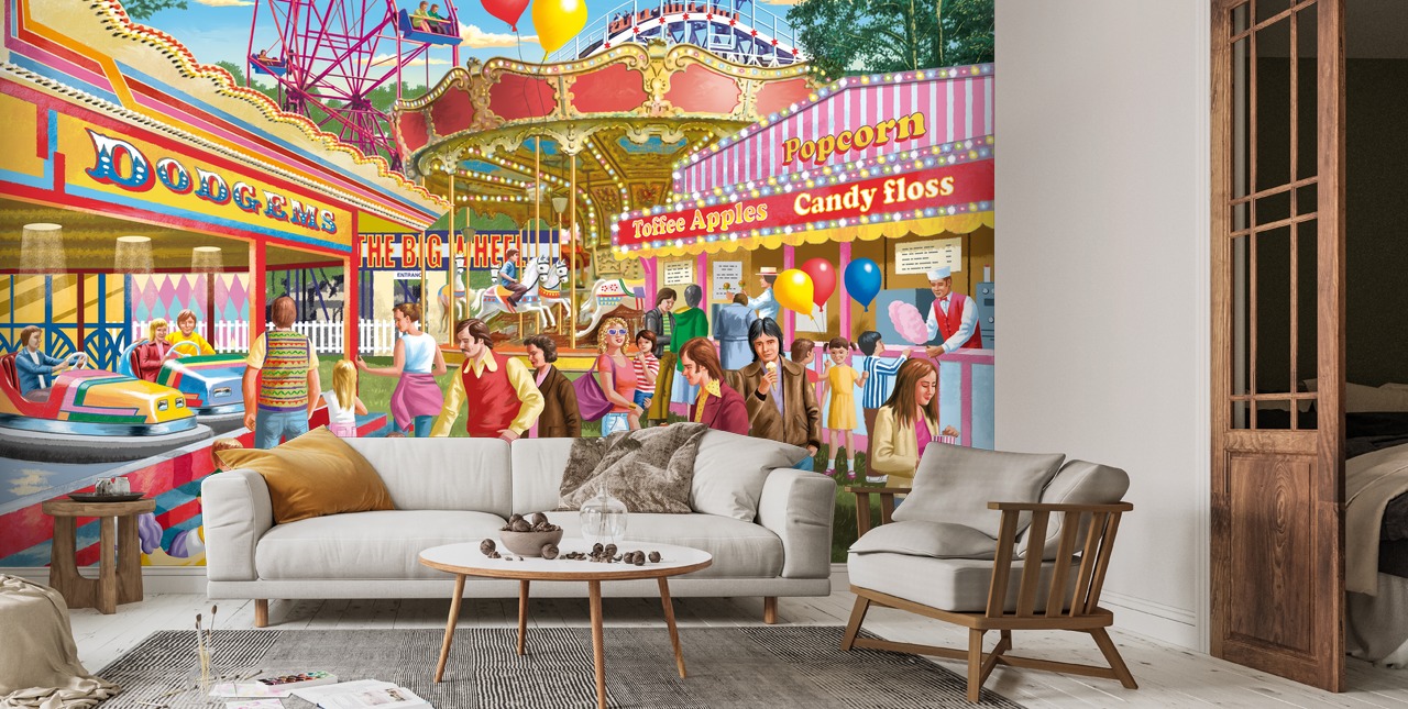 Fun At The Fayer Wallpaper Mural | Wallsauce US