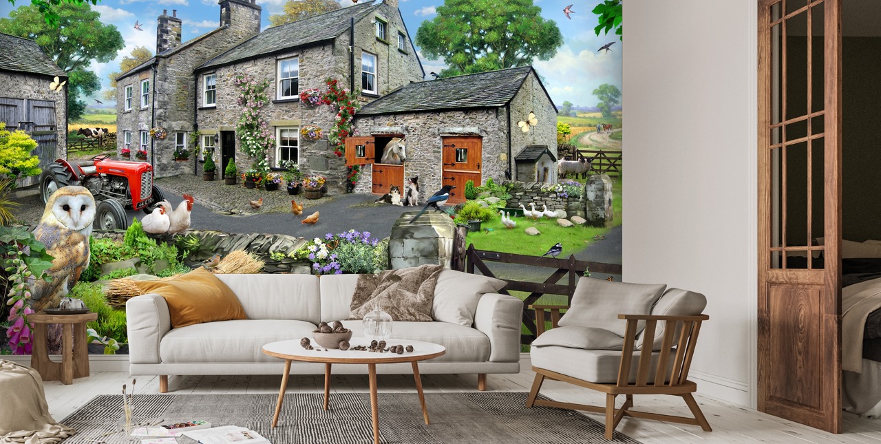 Farmyard Wallpaper Mural | Wallsauce UK