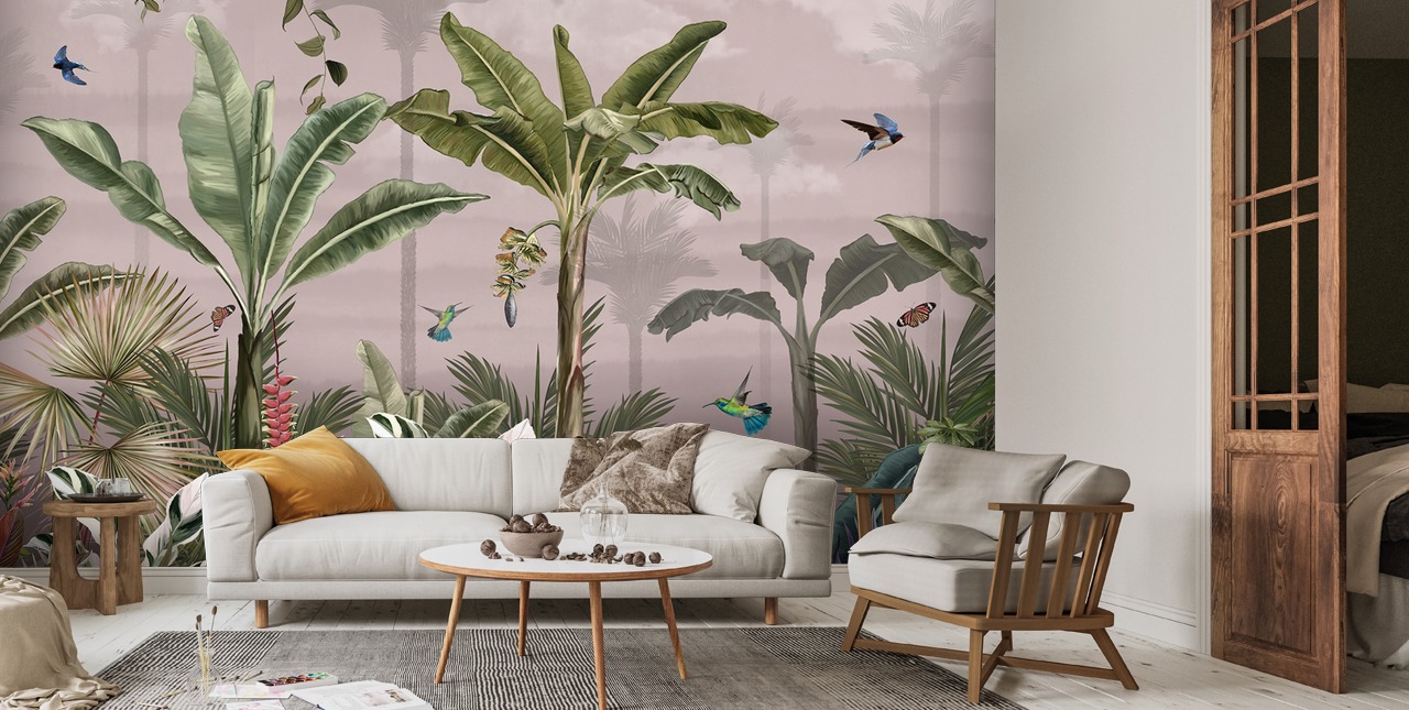 A Busy Tropical Forest Wallpaper Mural | Wallsauce US