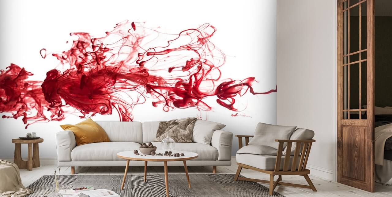 Papier Peint Encre Rouge Dans L' | Wallsauce FR