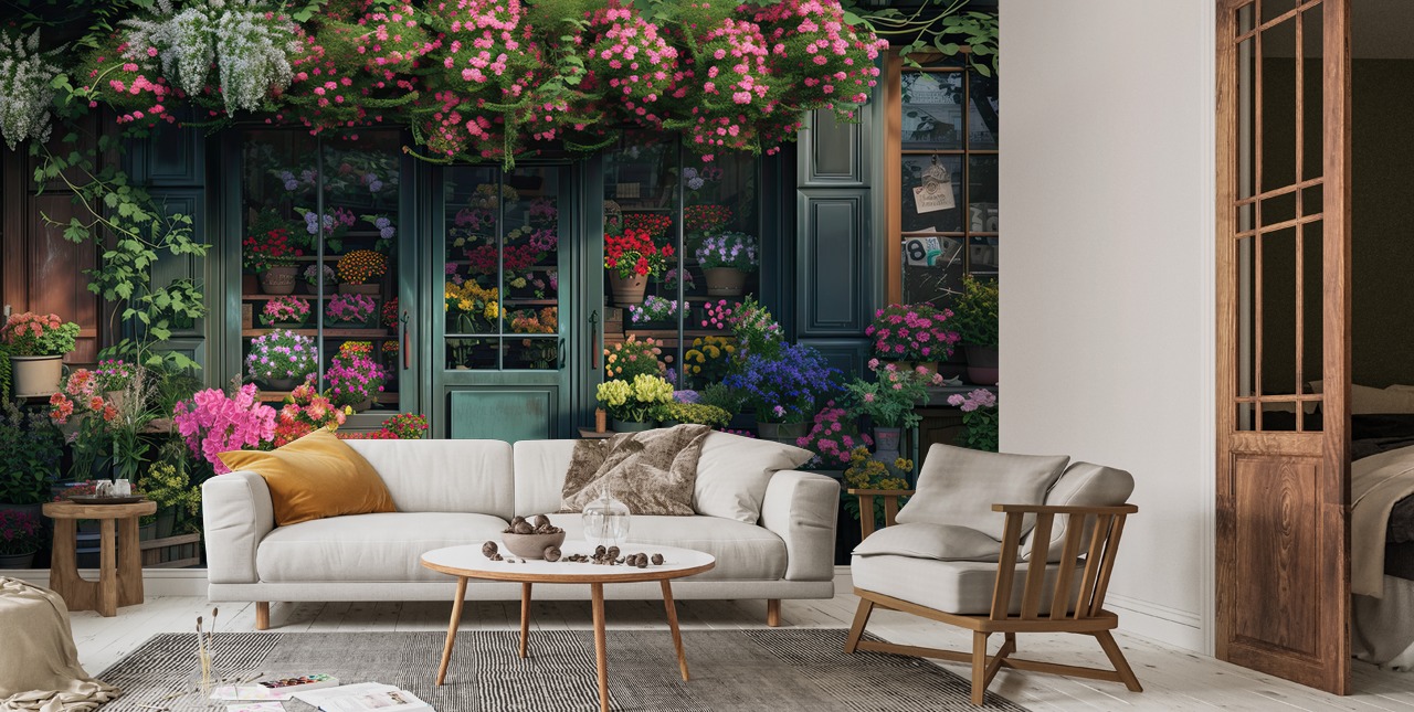 Classic Florist Shopfront Wall Mural | Wallsauce UK