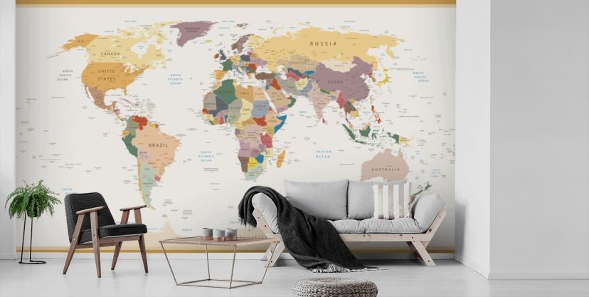 World Map Wallpaper Wall Decor - Infoupdate.org