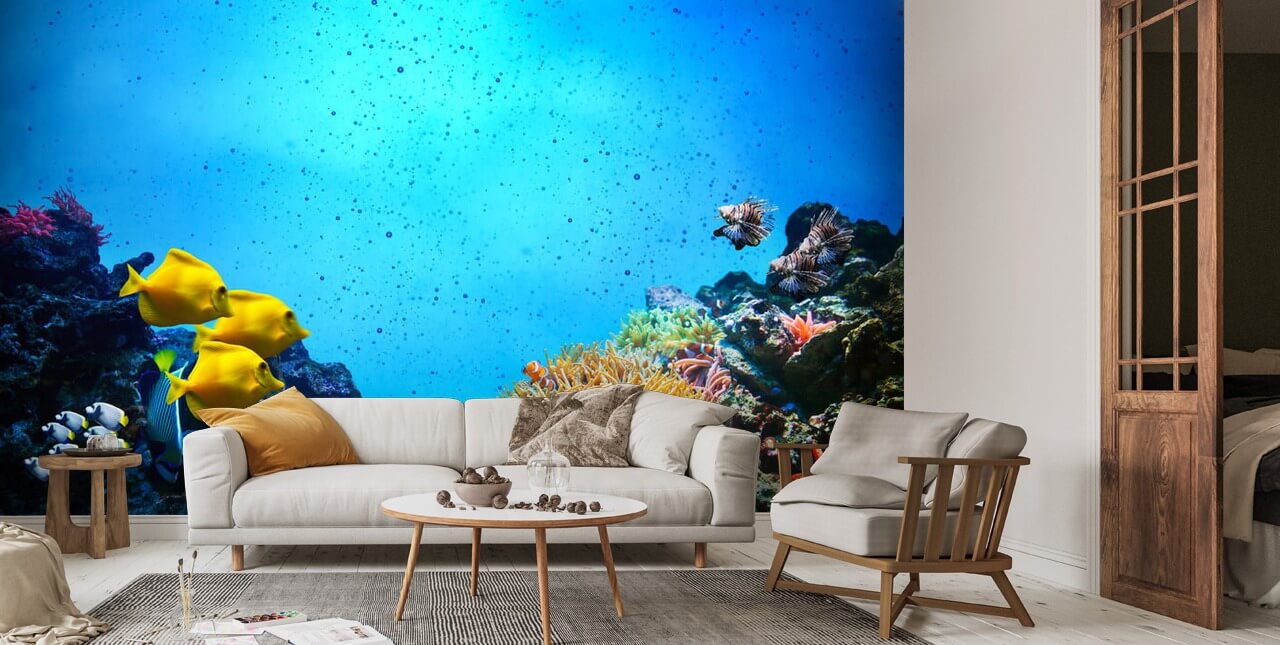 The Blue Sea Wall Mural | Wallsauce UK
