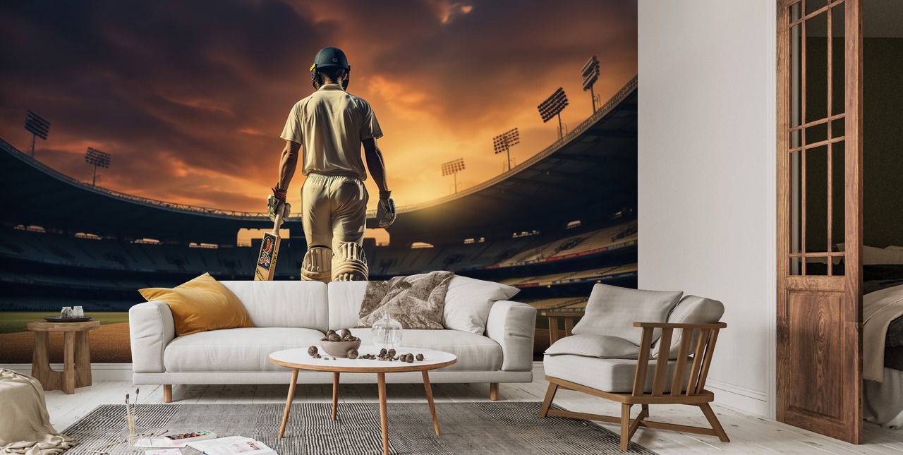 Heading Out to Bat Wallpaper Mural | Wallsauce UK