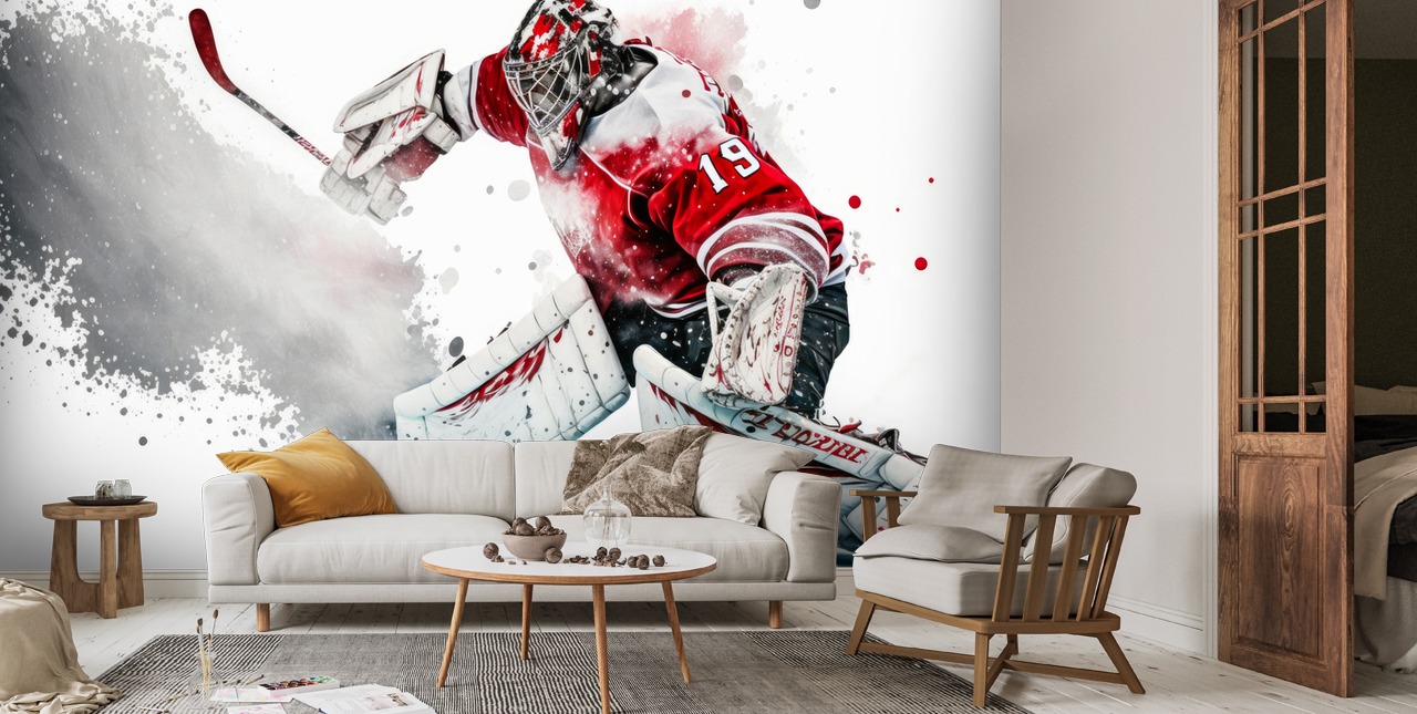 Hockey Goalie Wallpaper Mural | Wallsauce US